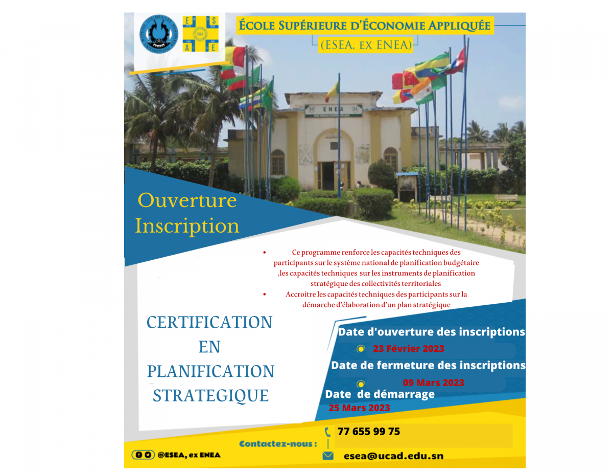Certification en planification stratégique | ESEA | Ecole Supérieure d ...